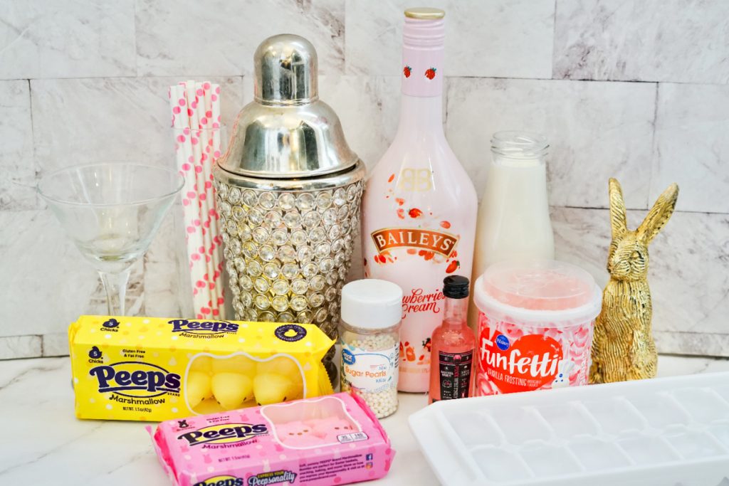 Strawberries and Cream Peeps Martini Cocktail Recipe