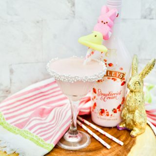 Strawberries and Cream Peeps Martini Cocktail Recipe